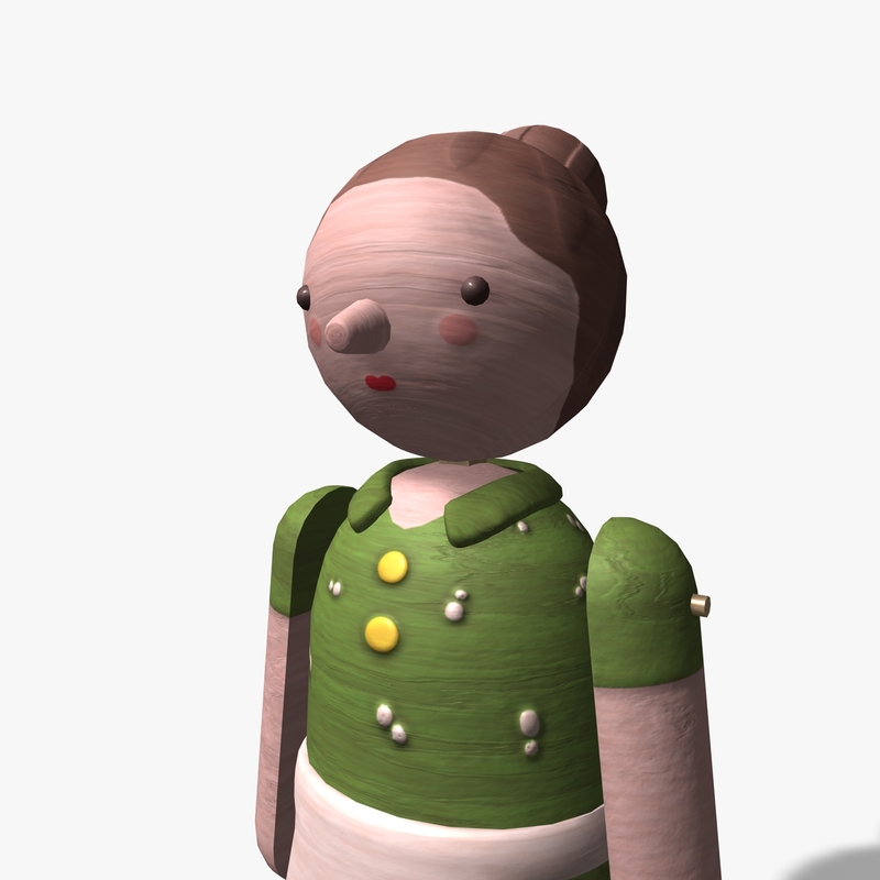 3d model wooden toy characters