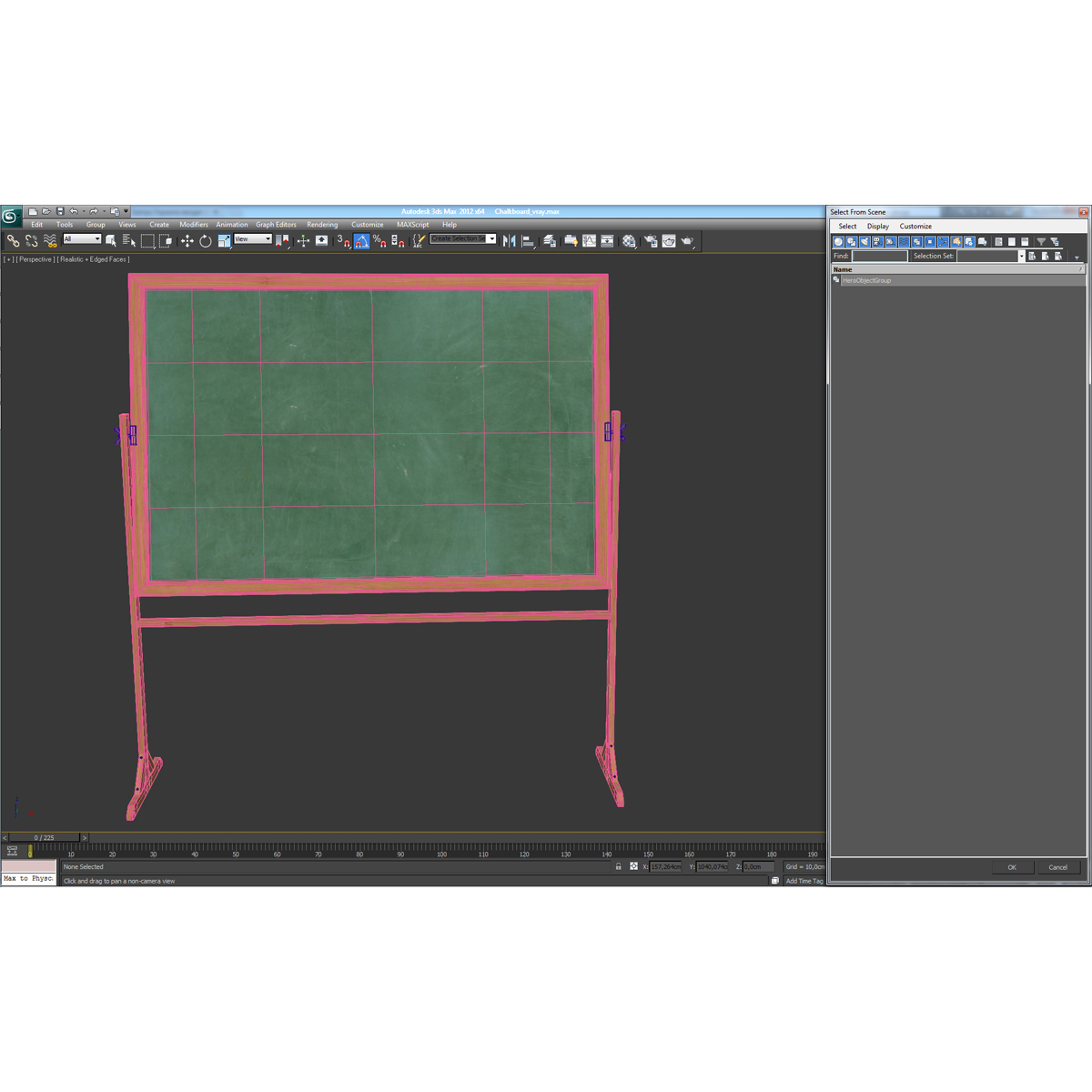 3d chalkboard board model