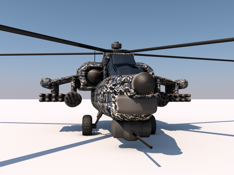 mil mi-28 havoc helicopter 3d c4d