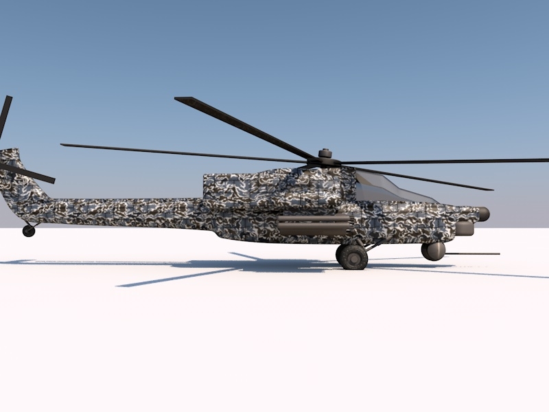 mil mi-28 havoc helicopter 3d c4d