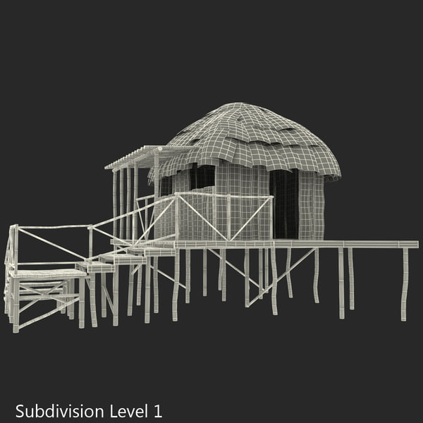 3ds max beach bungalow