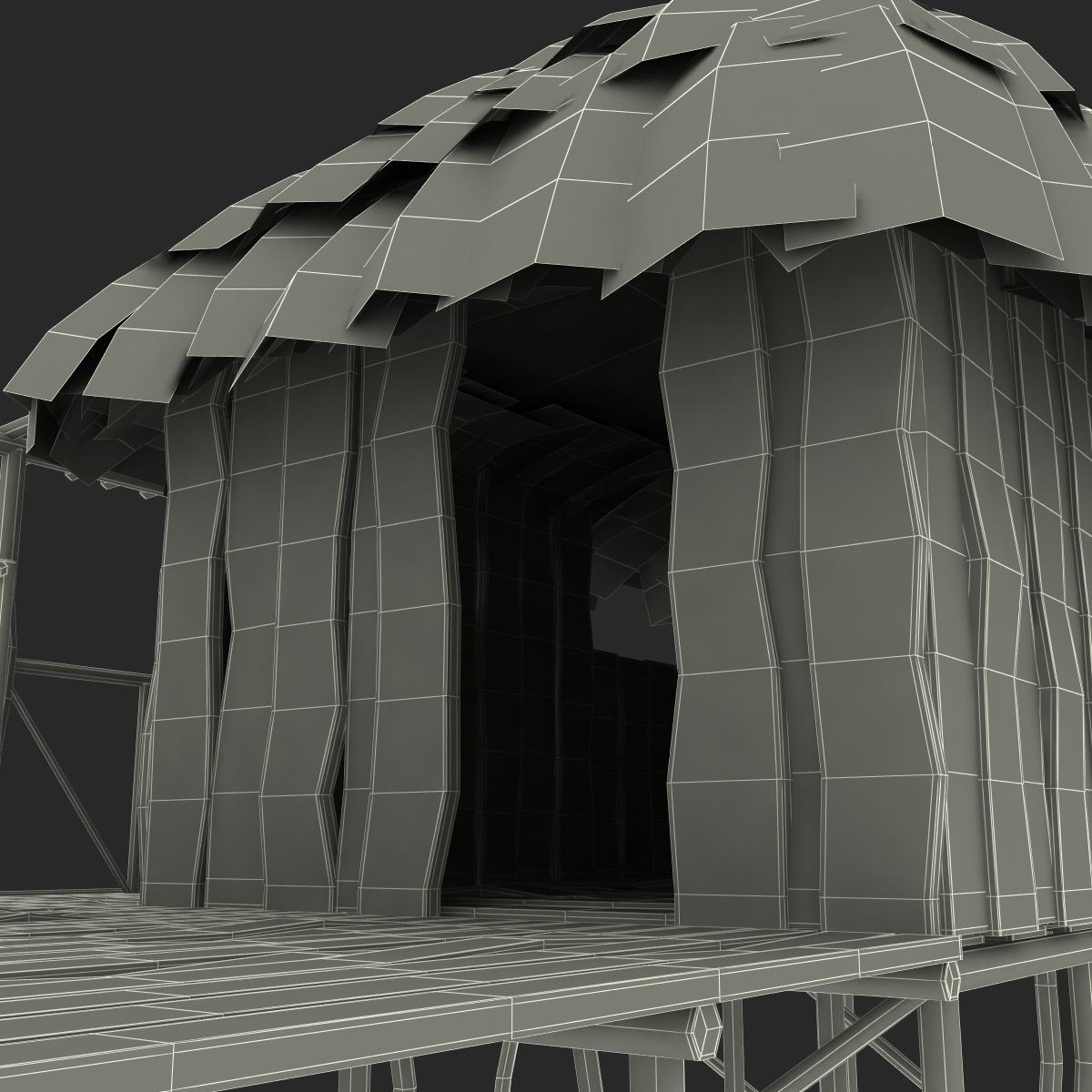 3ds max beach bungalow