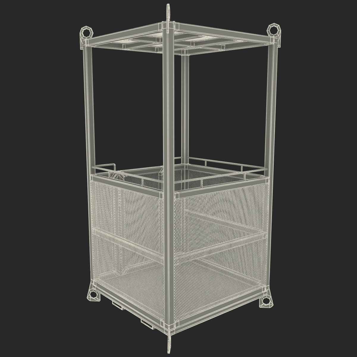 man cage crane basket 3d 3ds