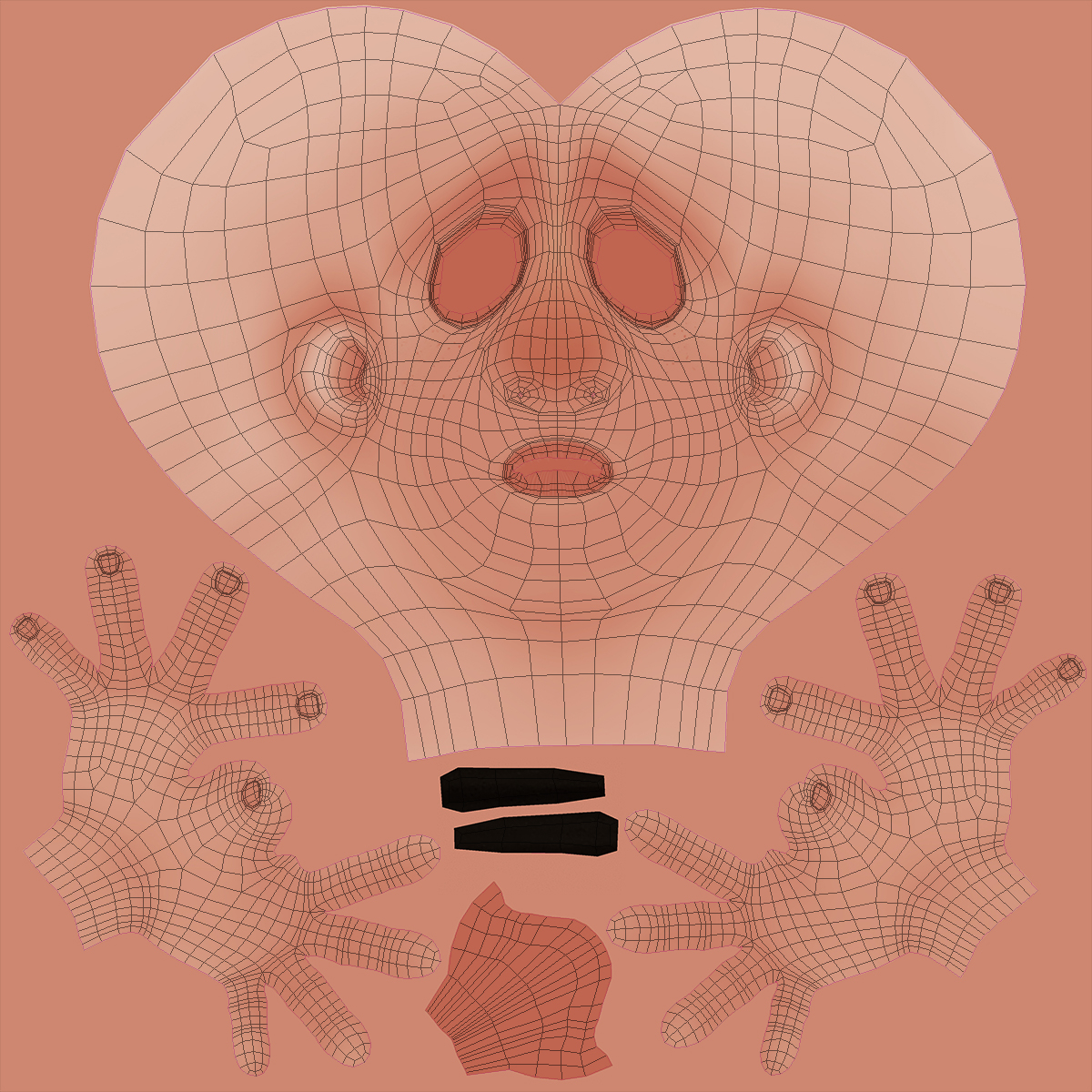 3d model cute functionary man