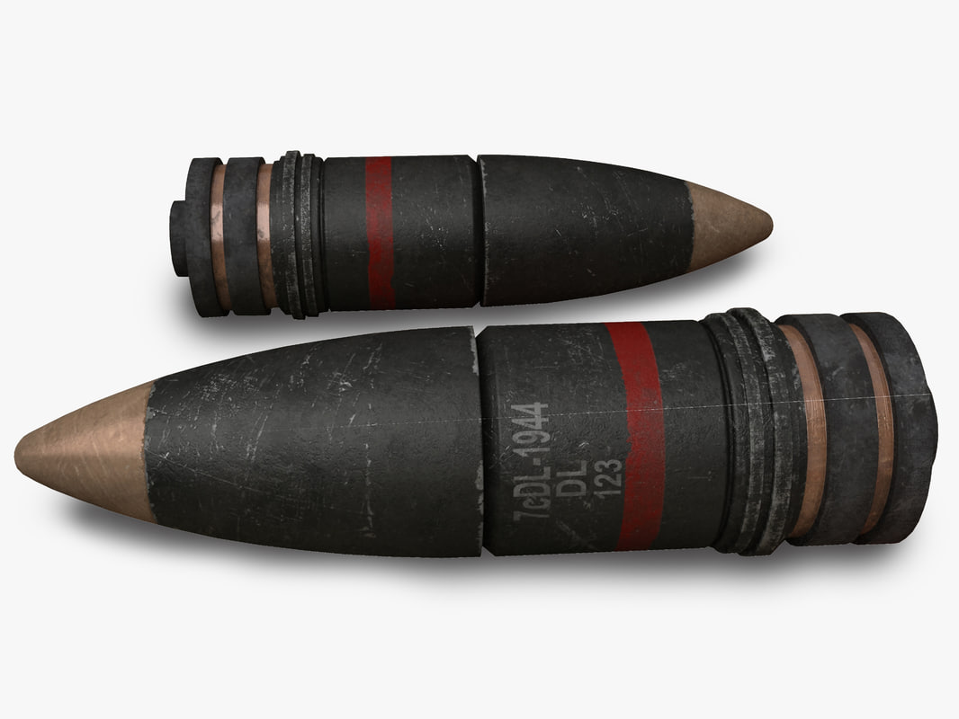 3d artillery projectile model