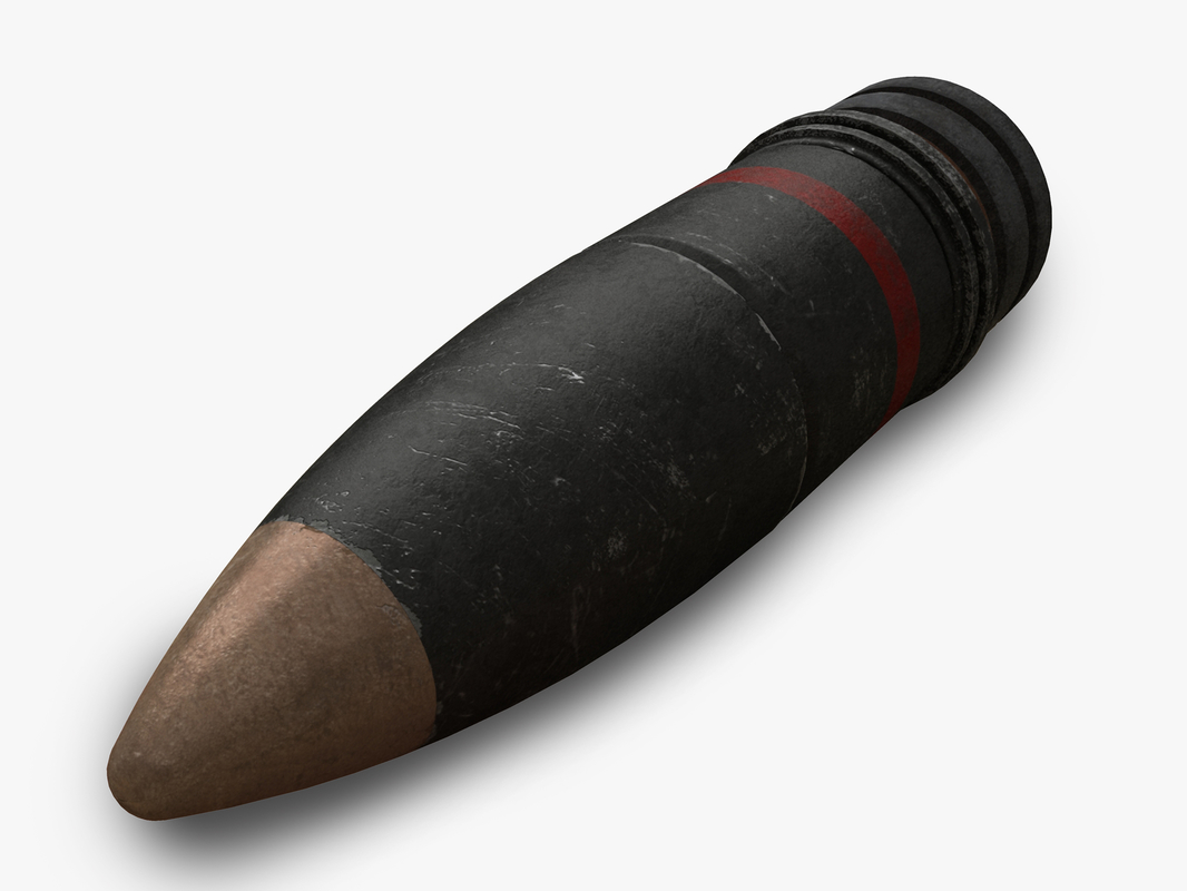 3d artillery projectile model