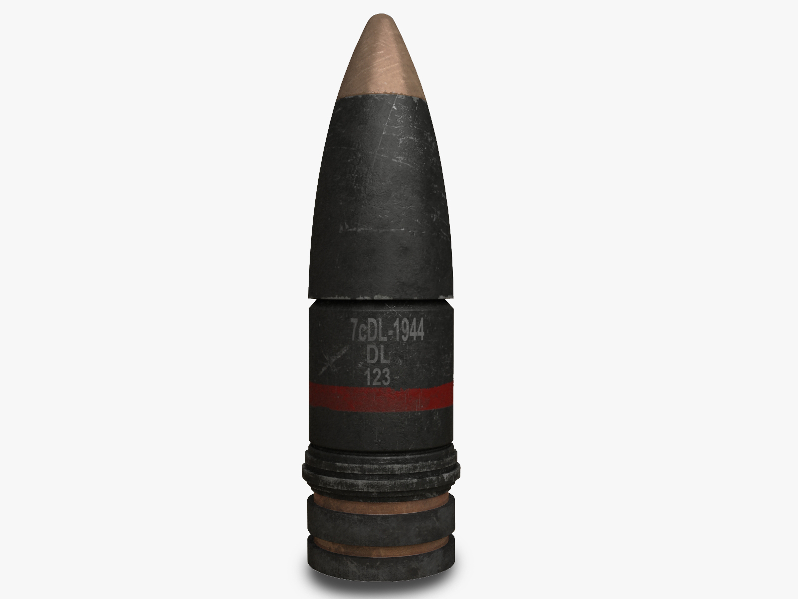 3d artillery projectile model