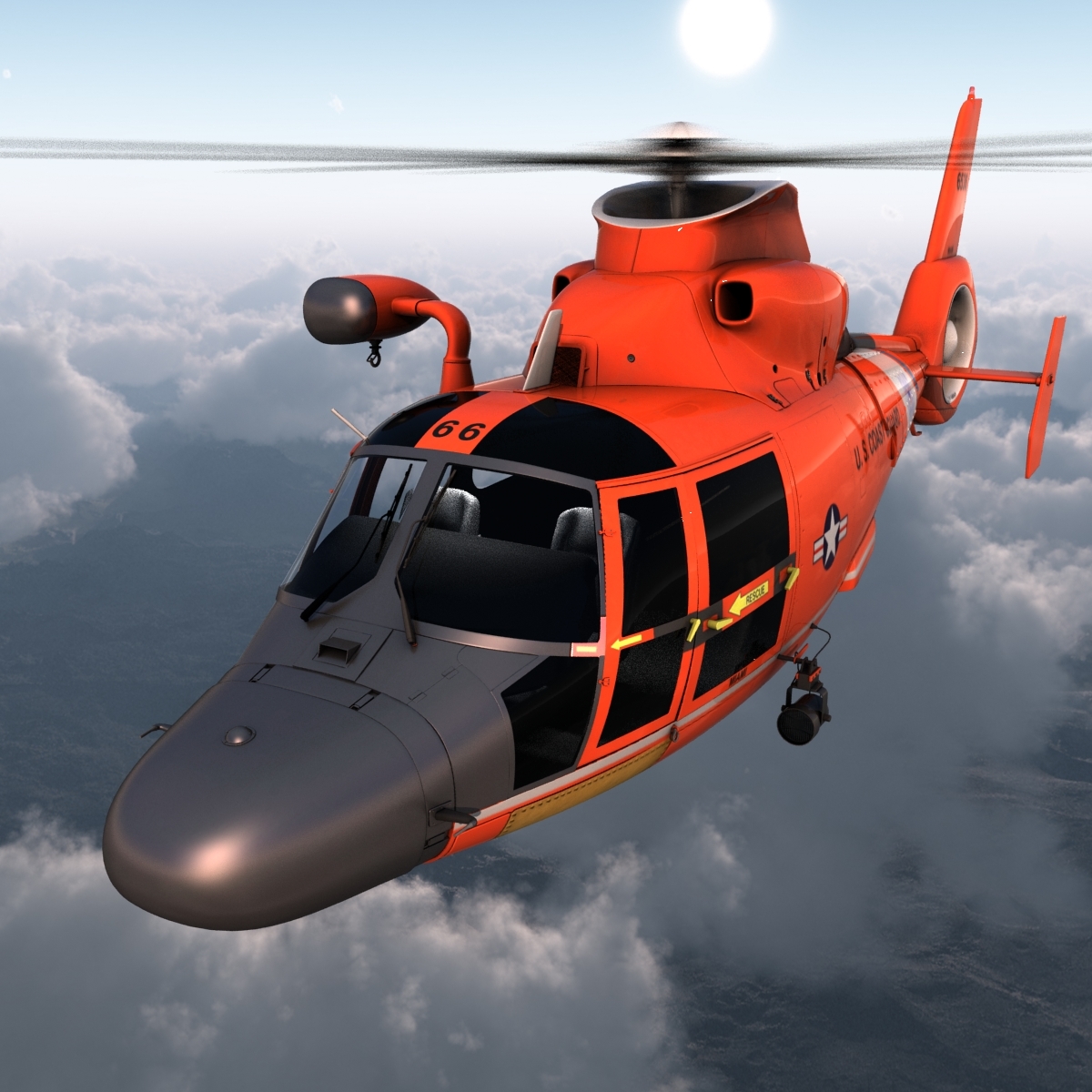 search rescue helicopter eurocopter 3d model