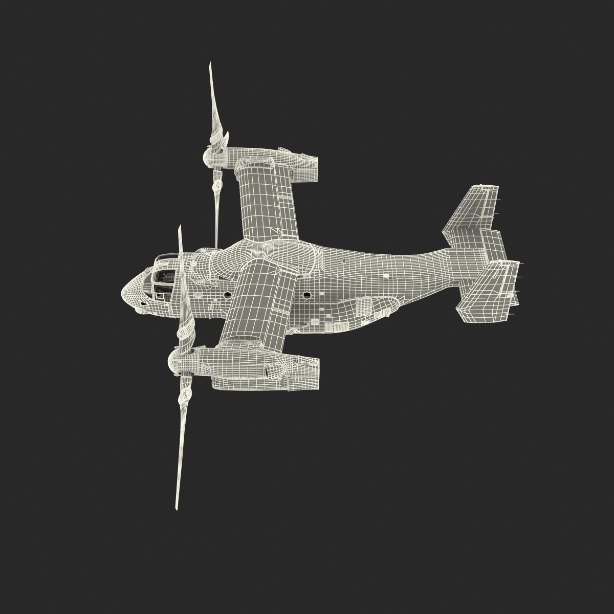 military tiltrotor aircraft mv-22 3d model