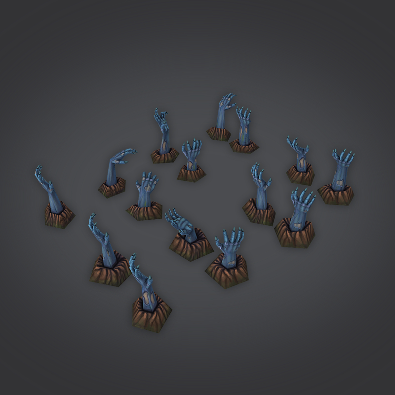 free zombie hand painted 3d model