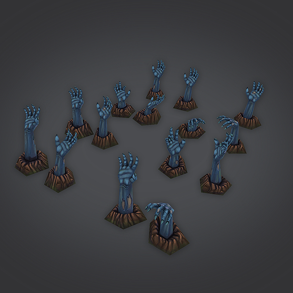free zombie hand painted 3d model