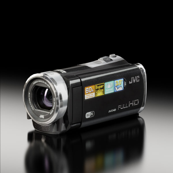 3d low-poly jvc ex310 black