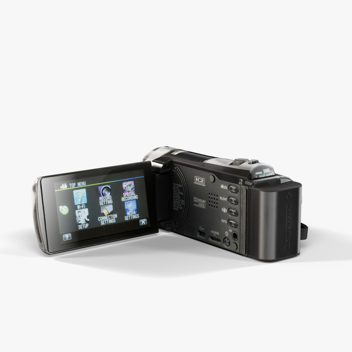3d low-poly jvc ex310 black