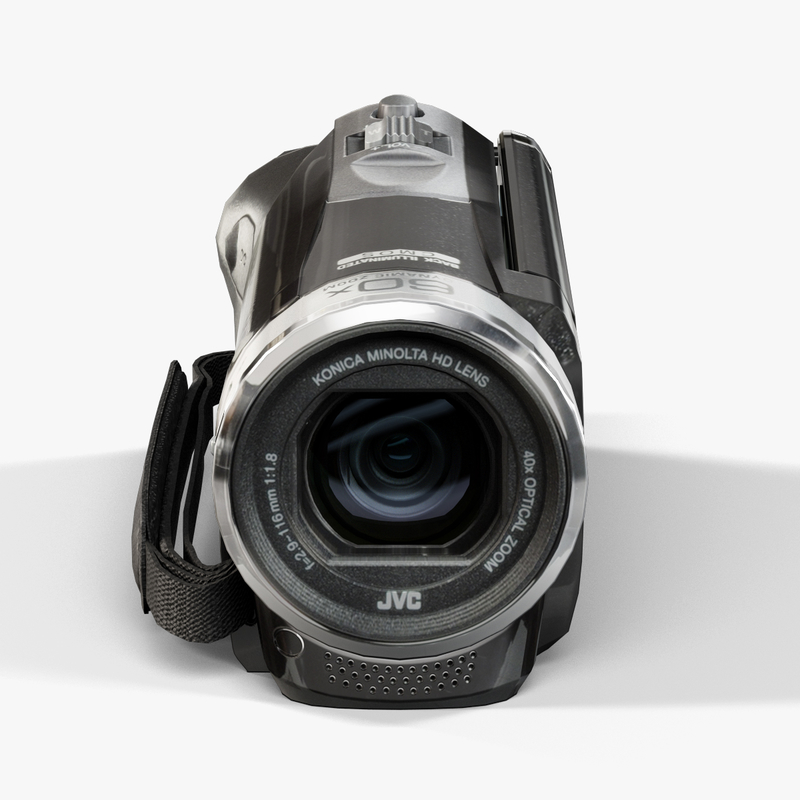 3d low-poly jvc ex310 black