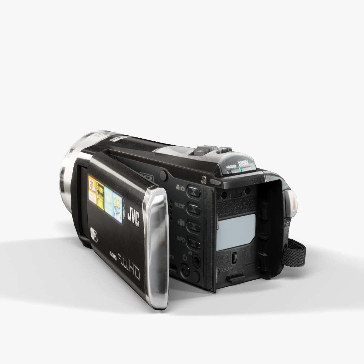 3d low-poly jvc ex310 black