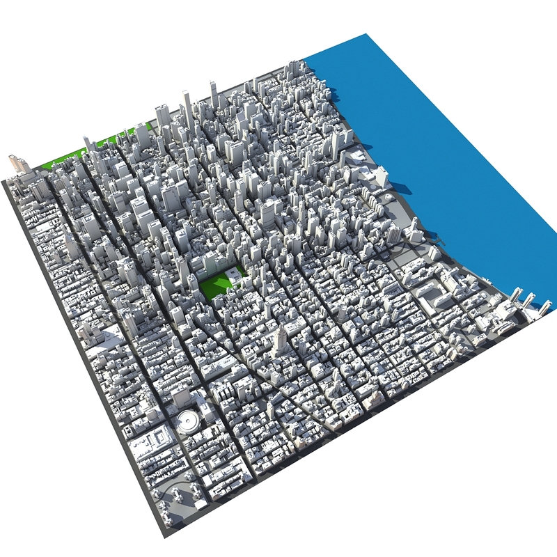 new york manhattan midtown 3d model