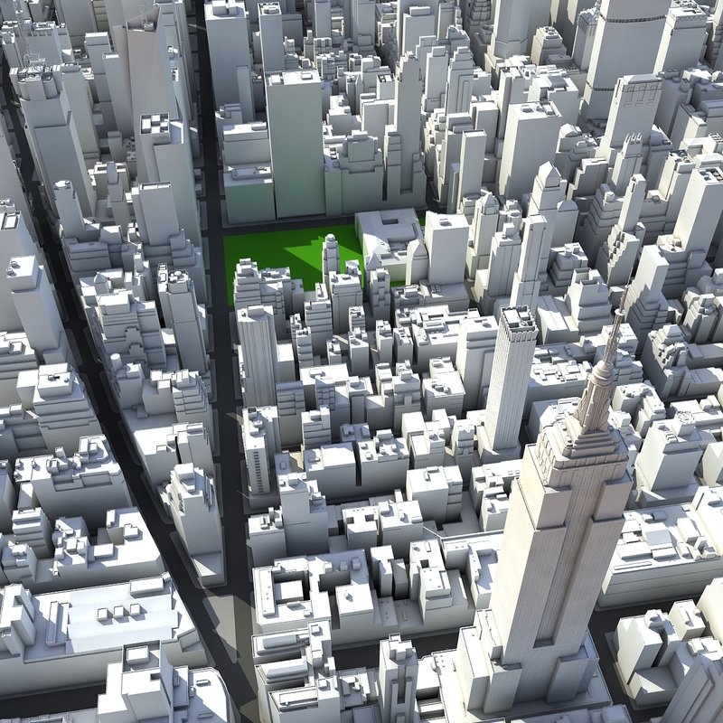 new york manhattan midtown 3d model