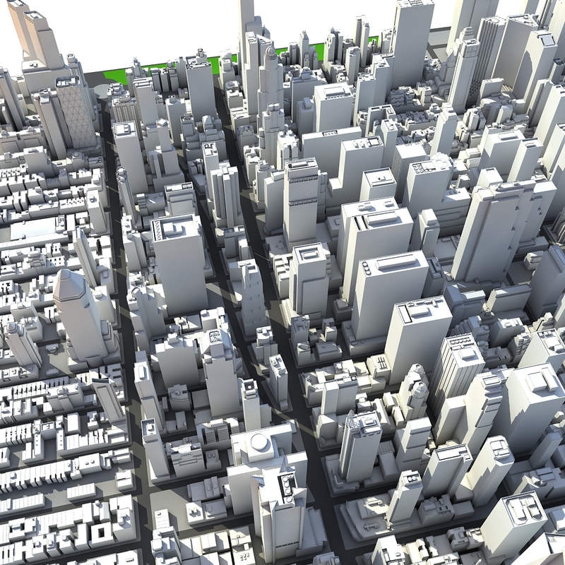 new york manhattan midtown 3d model
