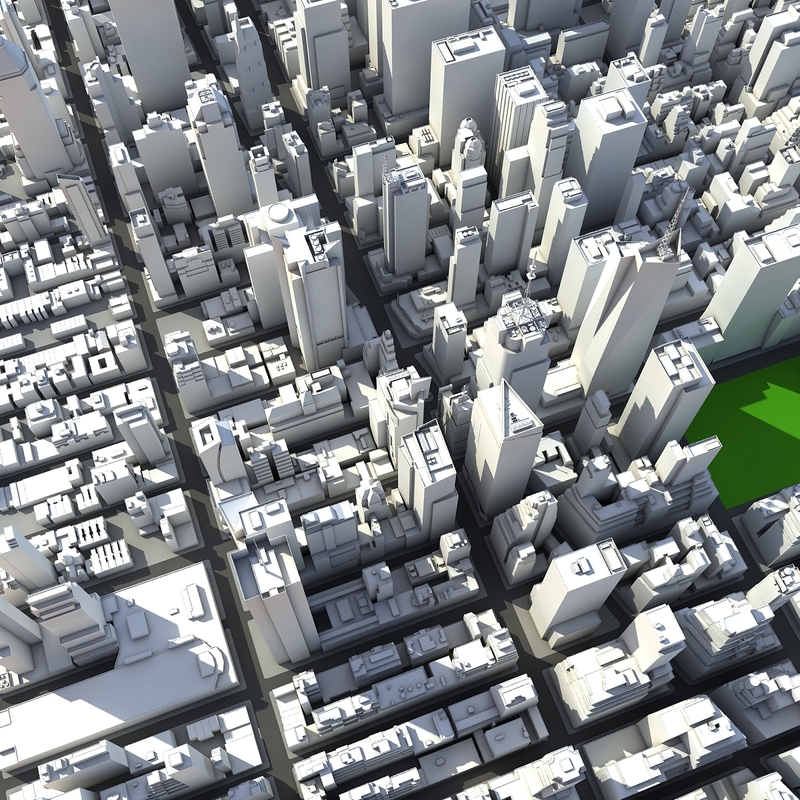 new york manhattan midtown 3d model