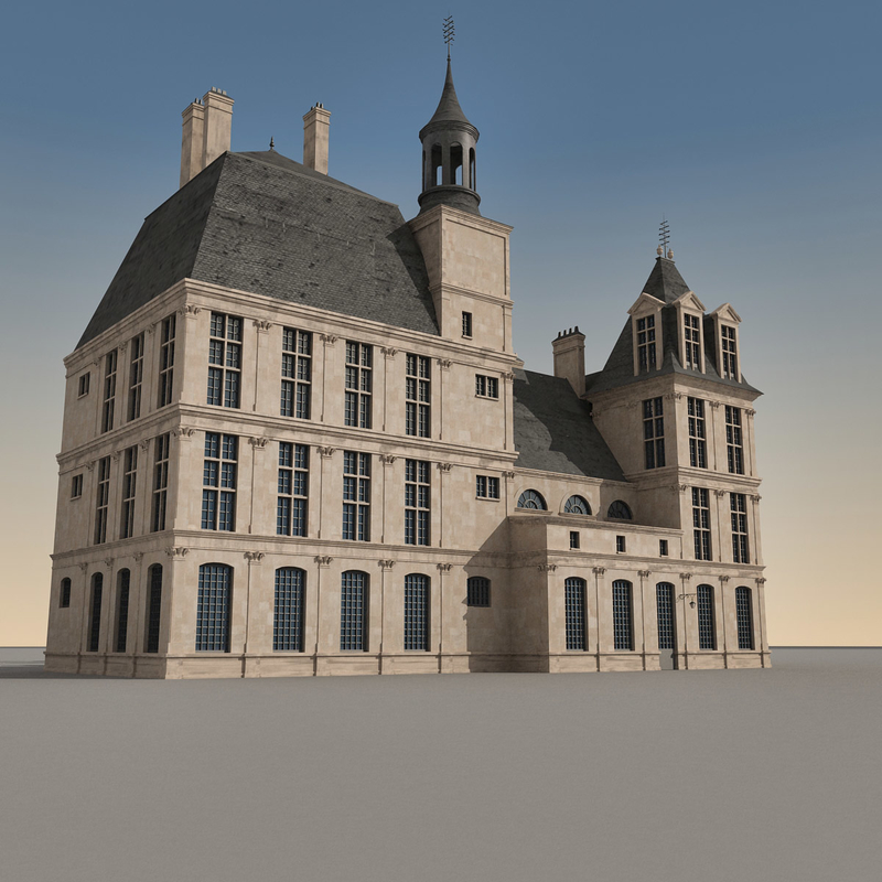 3d model european building europe
