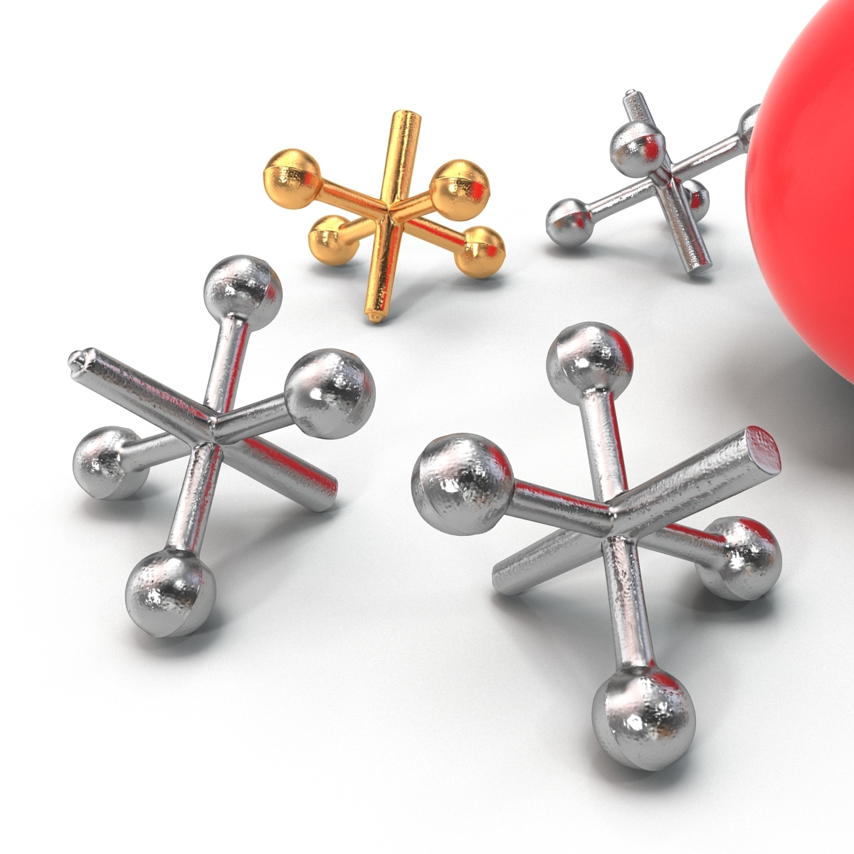 ball jacks set 3d model