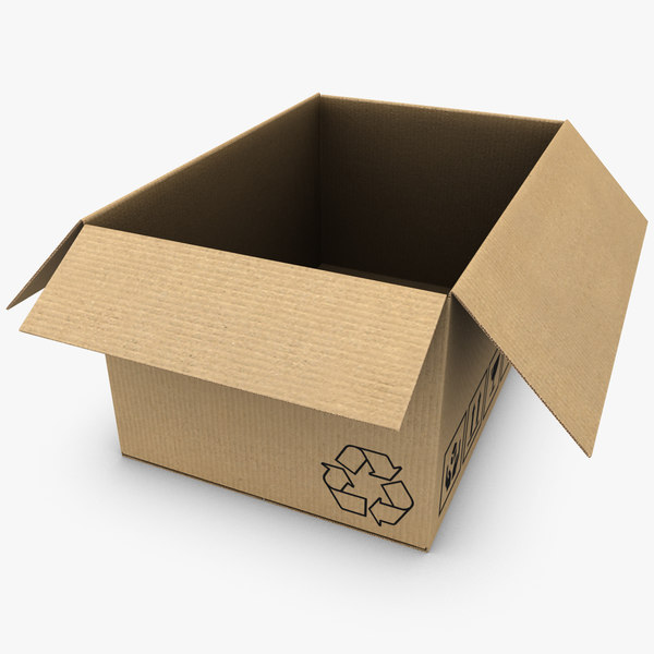free cardboard box 3d model