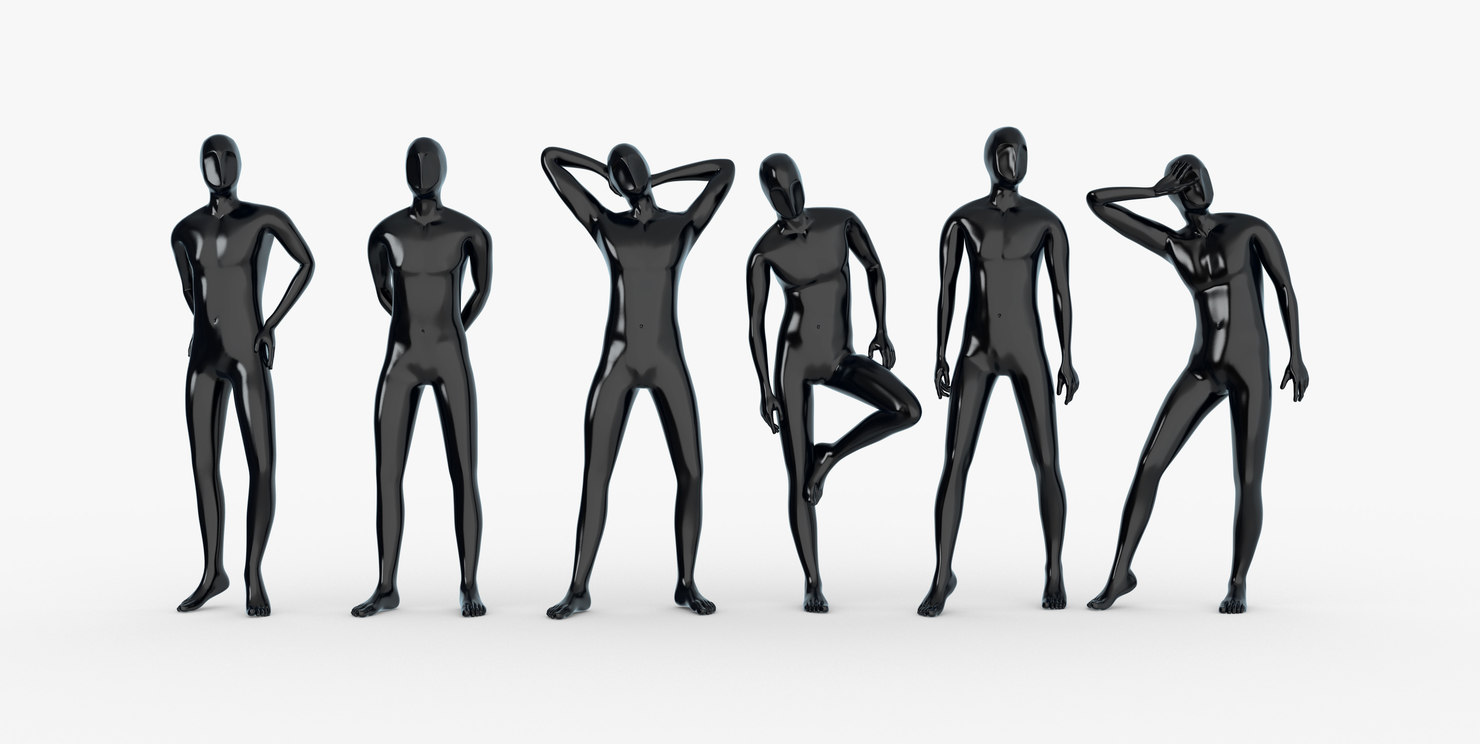 male mannequins 3d model