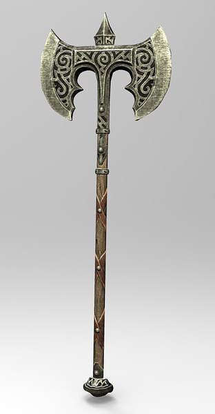 3dsmax skyrim steel war axe