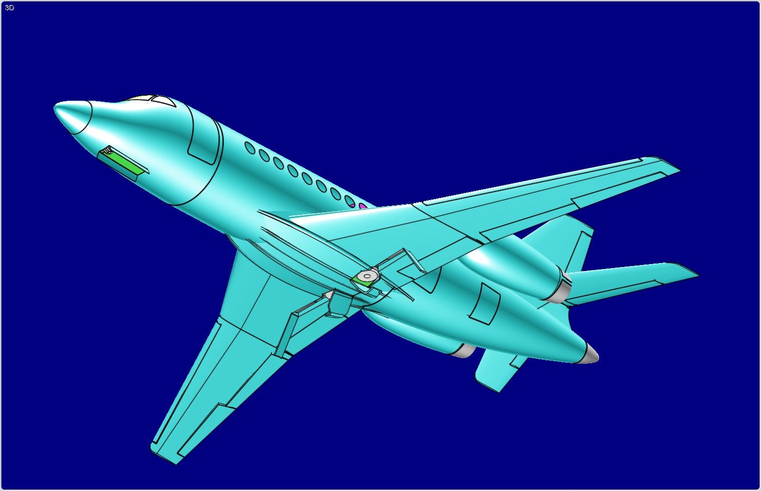 dwg dassault falcon 2000s aircraft