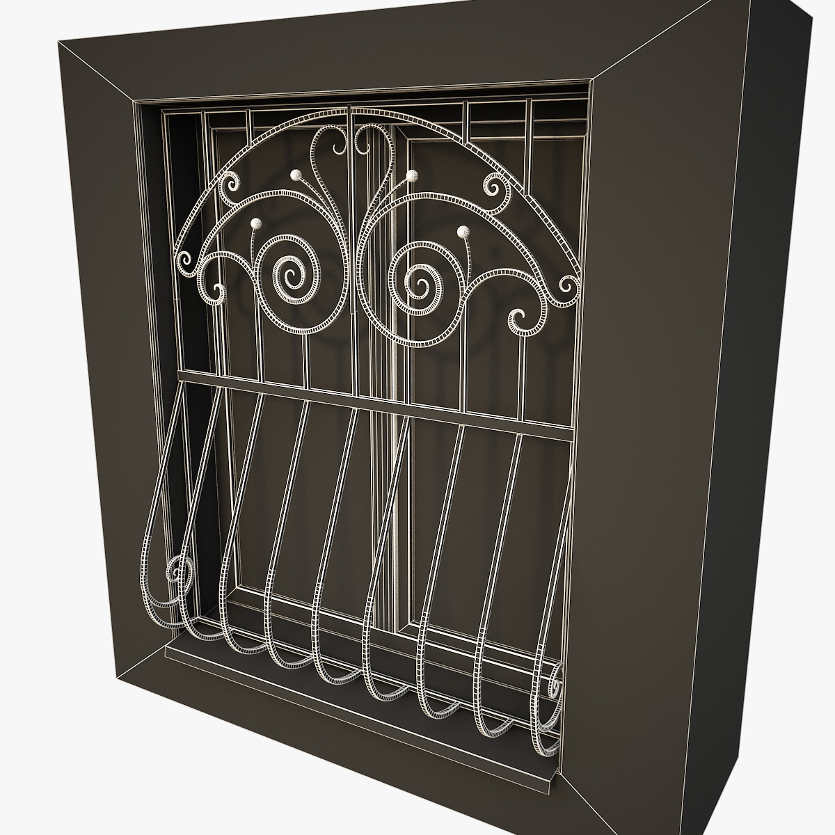 3d windows security bars model