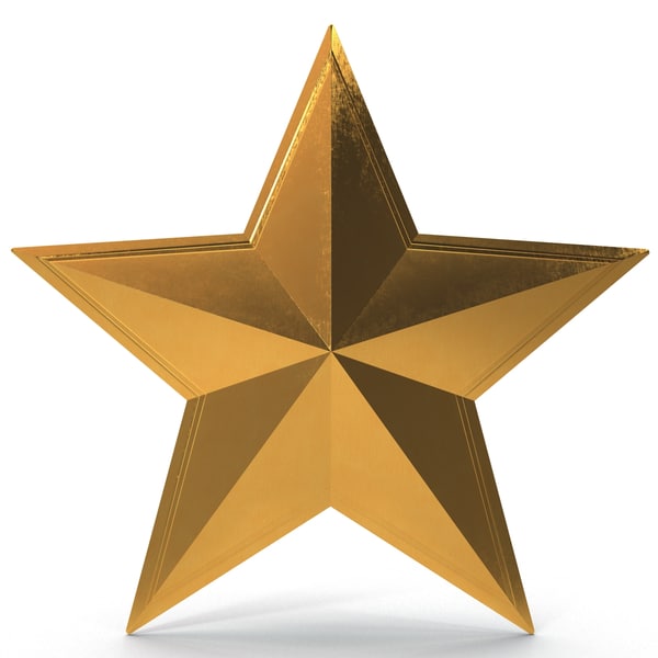 3d model golden star