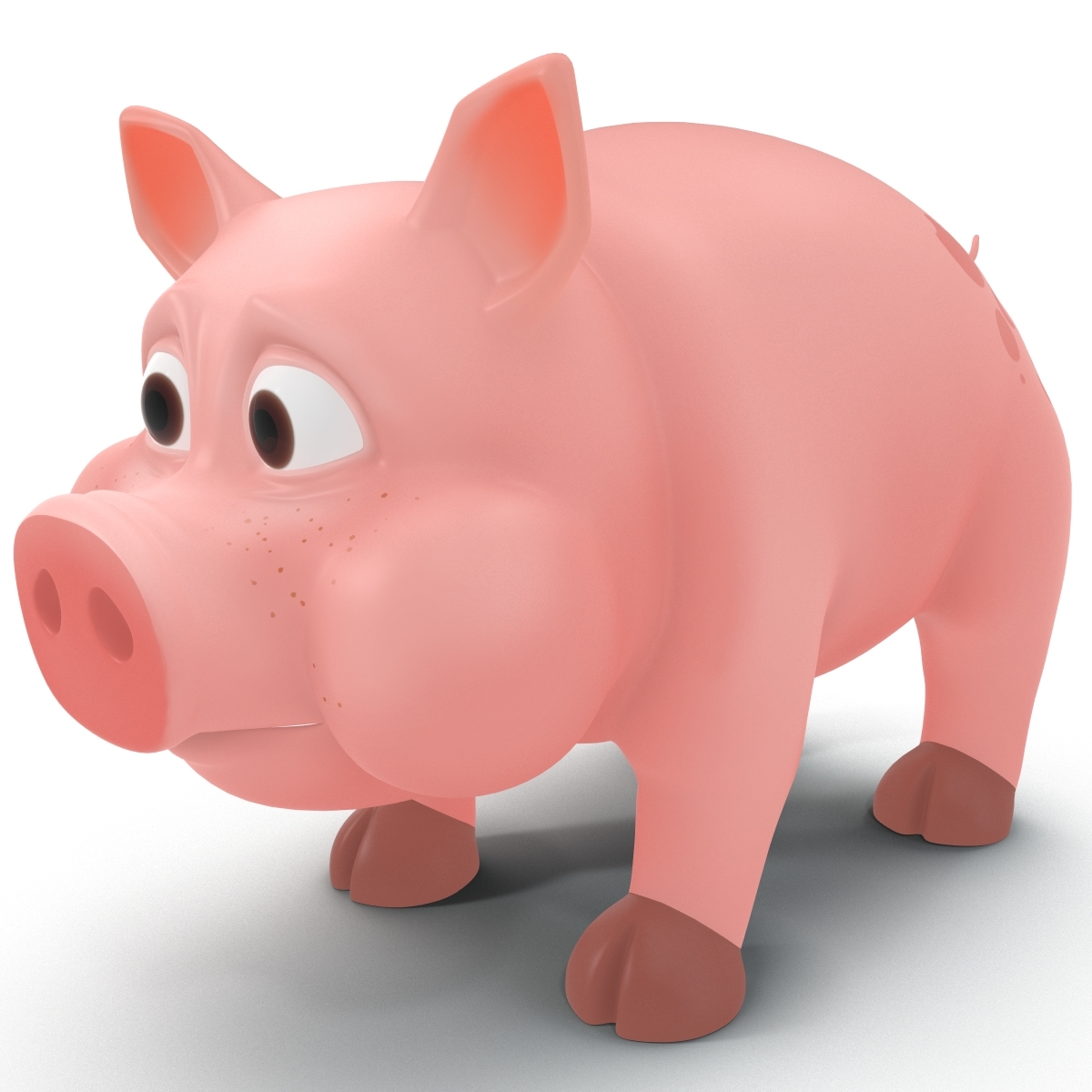 cartoon pig rigged 3d model