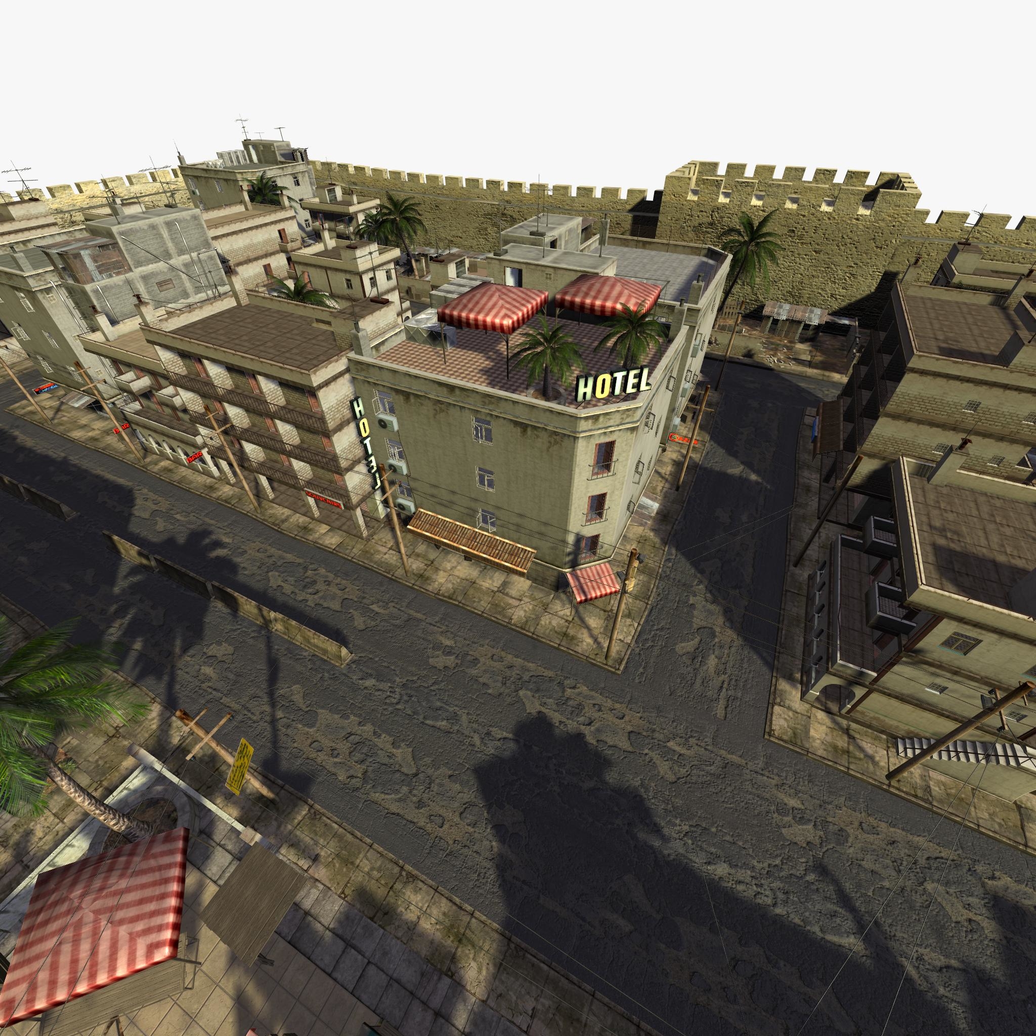 city district buildings town 3d model