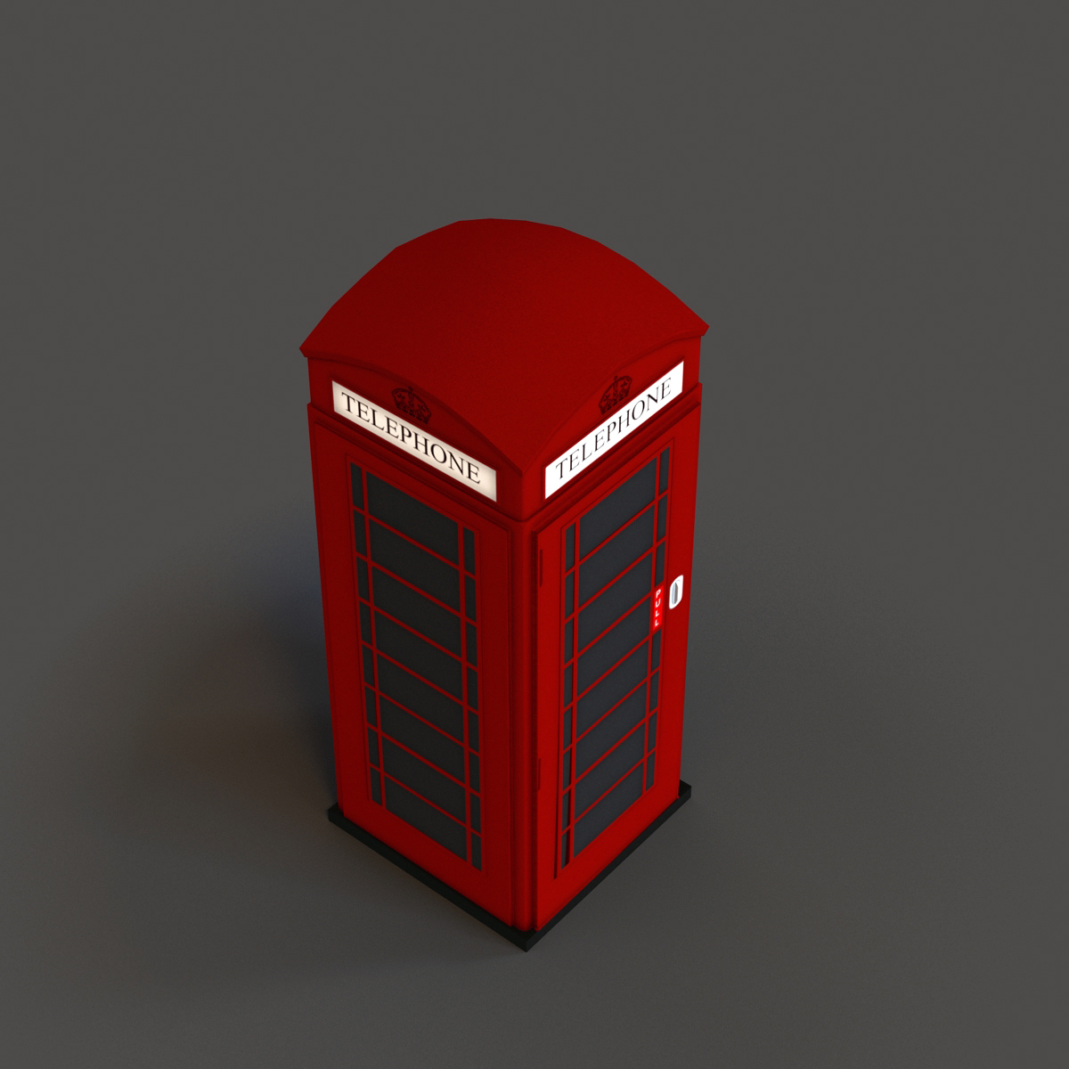 red phone booth 3d model