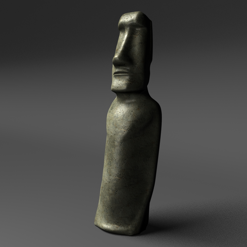 historically moai sculpture 3d model
