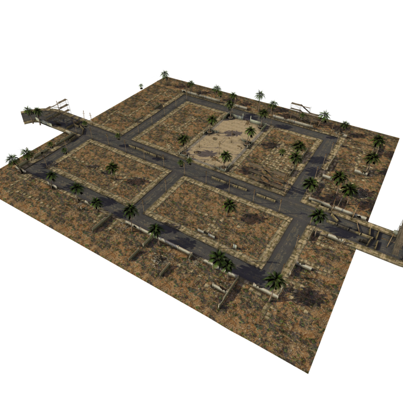 city district buildings town 3d model