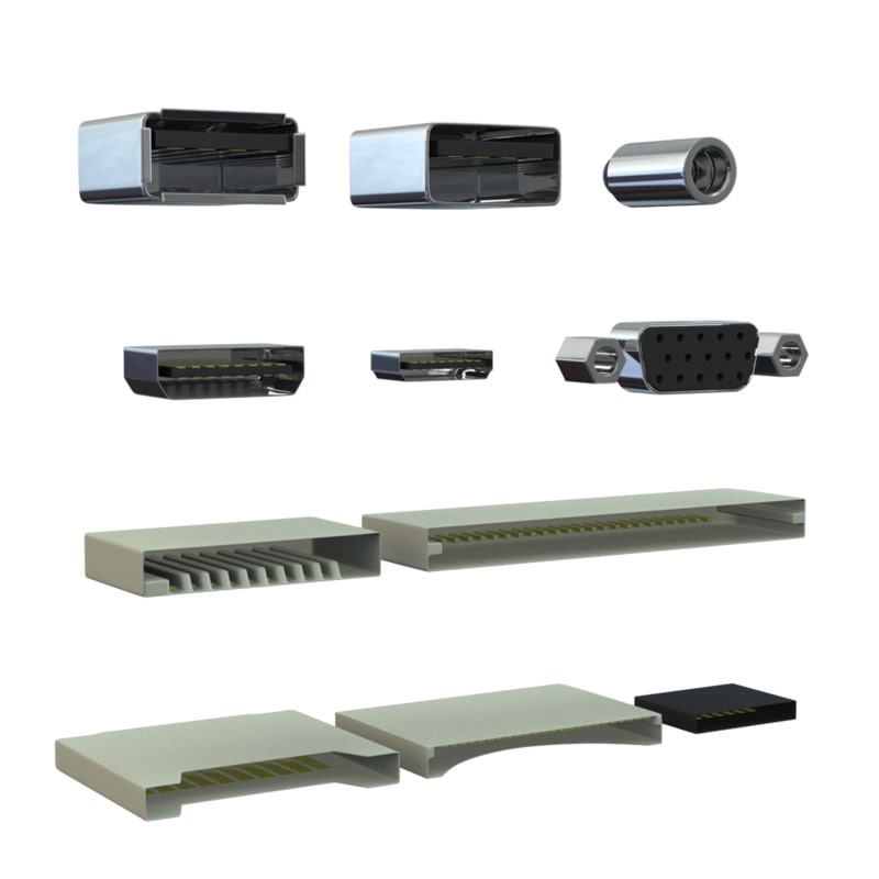 computer ports 3d model