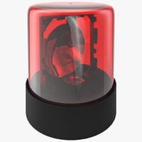 red alarm light 3d obj