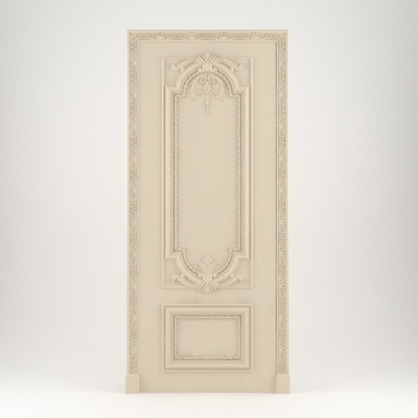 realistic classic door 3d model