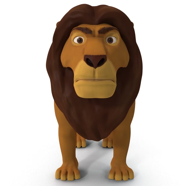 3d model lion cartoon