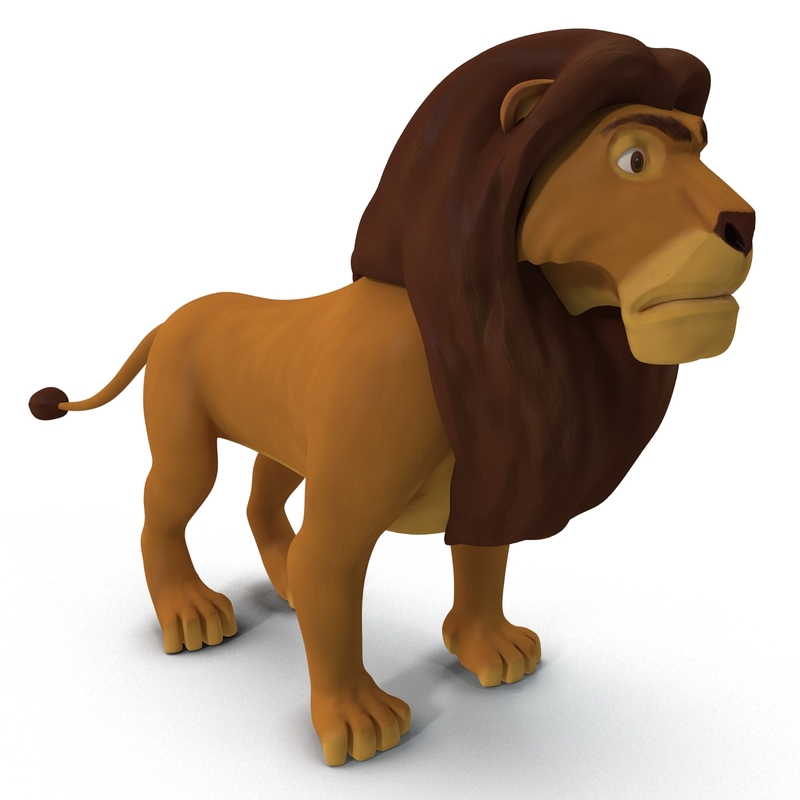 3d model lion cartoon