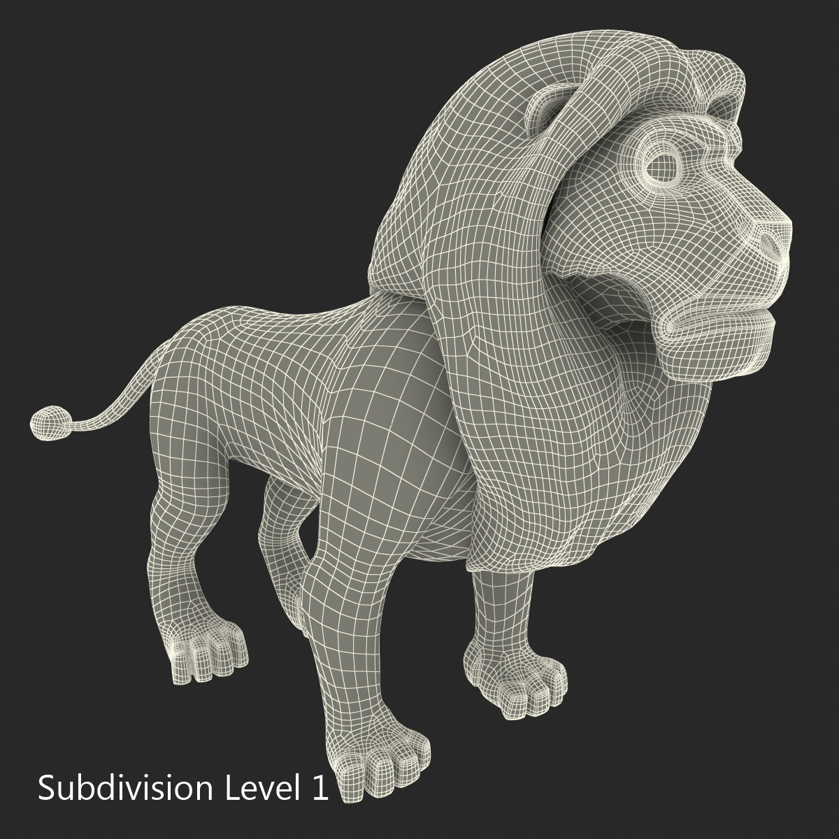 3d model lion cartoon