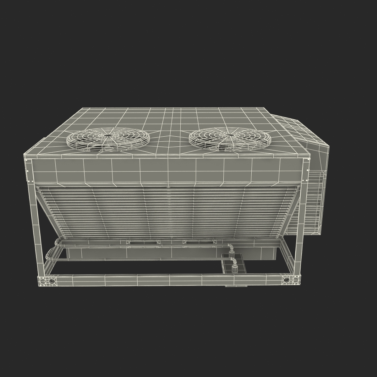 3d rooftop heating cooling unit model