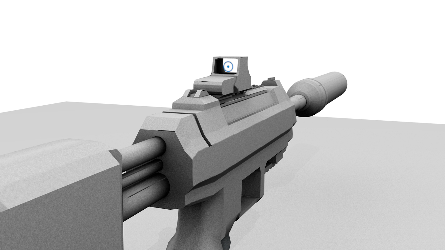 sci-fi sub machine gun obj free