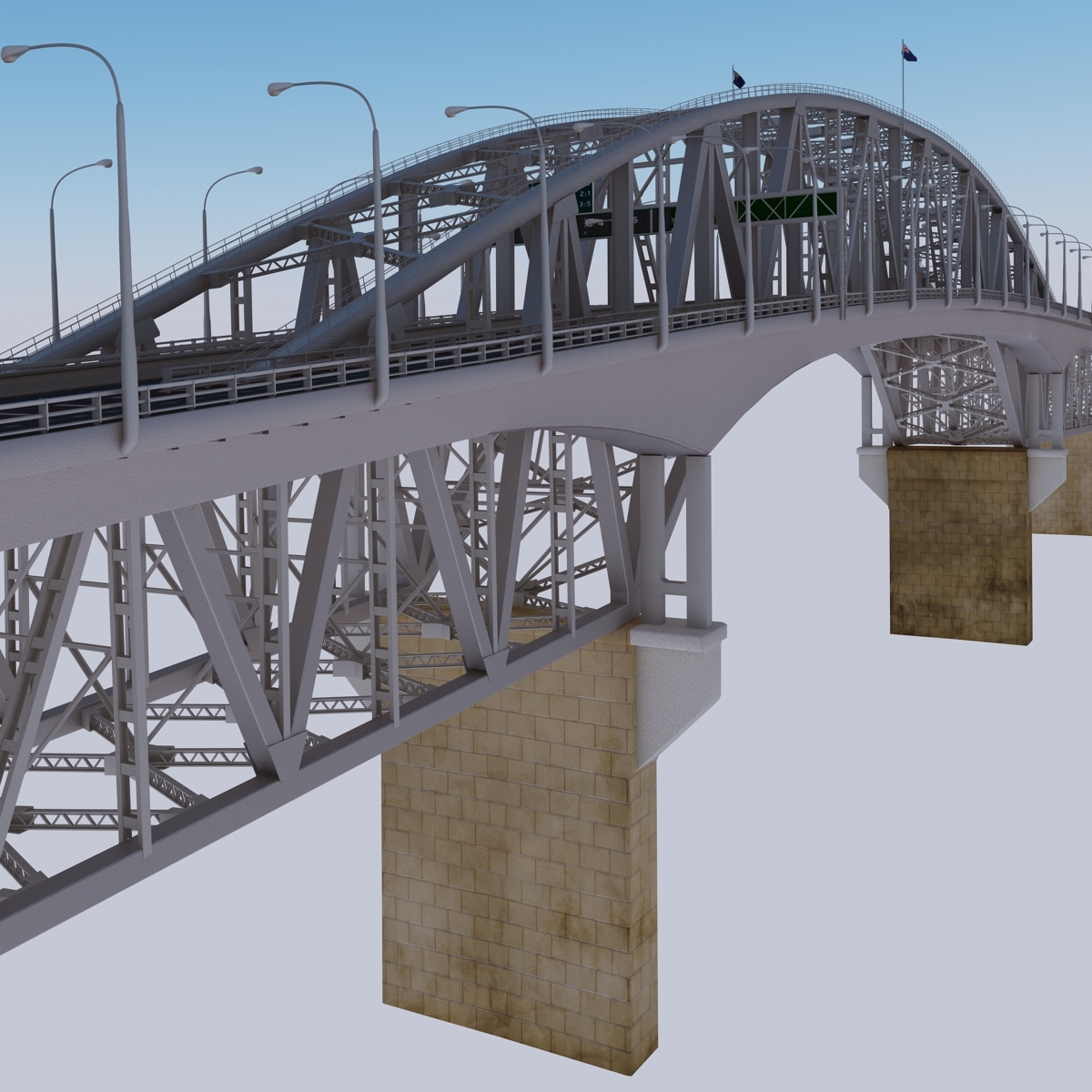 auckland harbour bridge new zealand 3d model