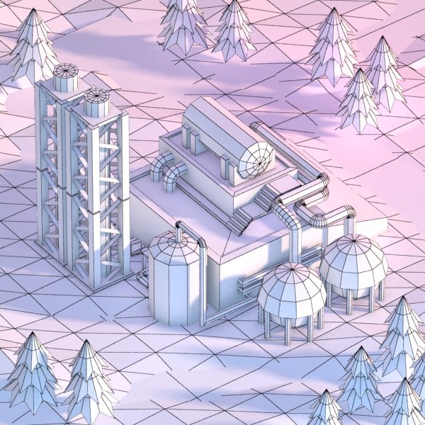 3d model of chemical plant