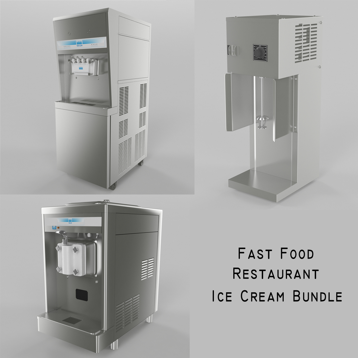 3d set ice cream model