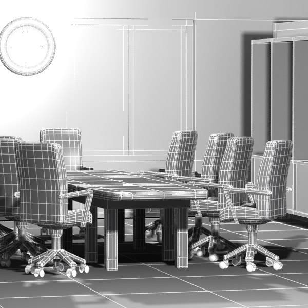 3d cartoon conference room