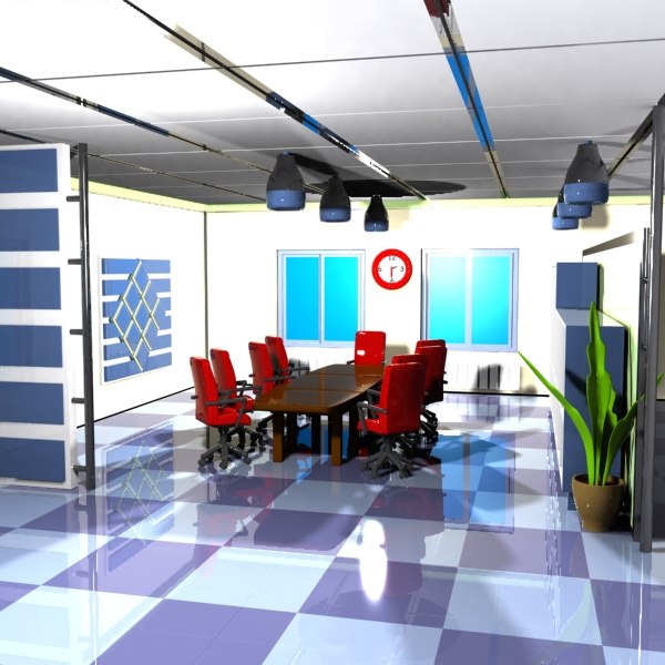 3d cartoon conference room