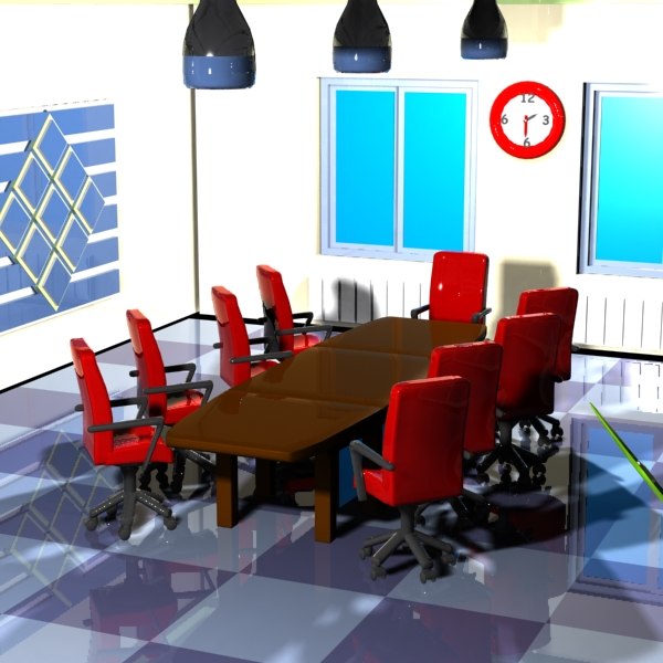 3d cartoon conference room